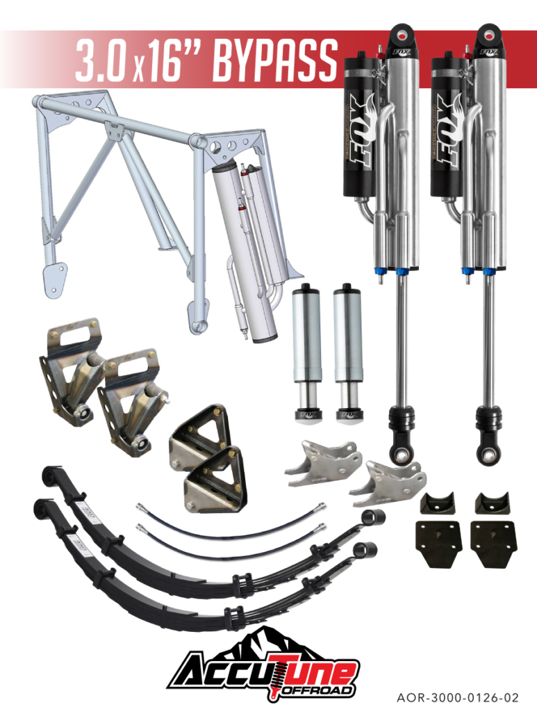 Rear Long Travel Kit, 05-23 Tacoma, Stage 4 - Fox 3.0 x 16 Bypass ...