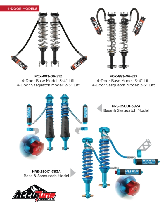 2021+ Ford Bronco Shock Packages, 4-Door Models - AccuTune Off-Road