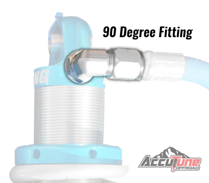 90 Degree Fitting at Shock Body - King 2.5 PR - AccuTune Off-Road