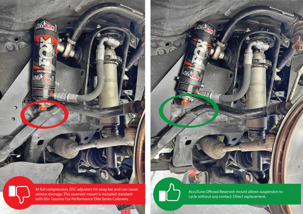 AccuTune Front Reservoir Mount Kit, 05-23 Tacoma - AccuTune Off-Road